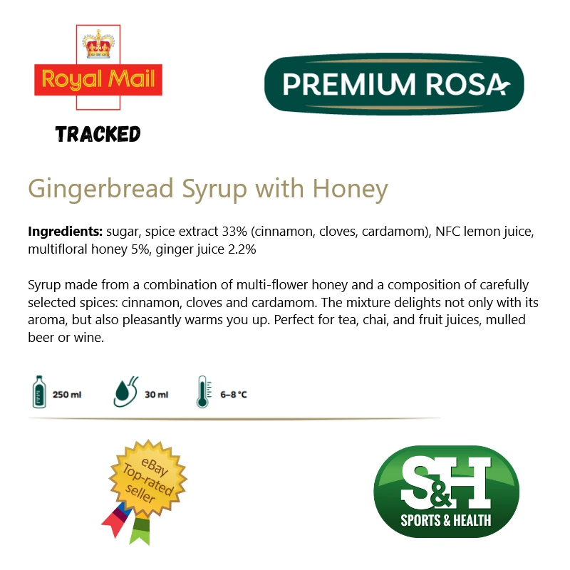 Premium Rosa Gingerbread Syrup with Honey 250 ml - Sports and Health ...